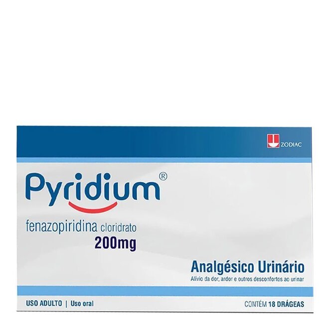 PYRIDIUM FENAZOPIRIDINA 200MG COM 18 COMPRIMIDOS DRÁGEAS - PYRIDIUM ...
